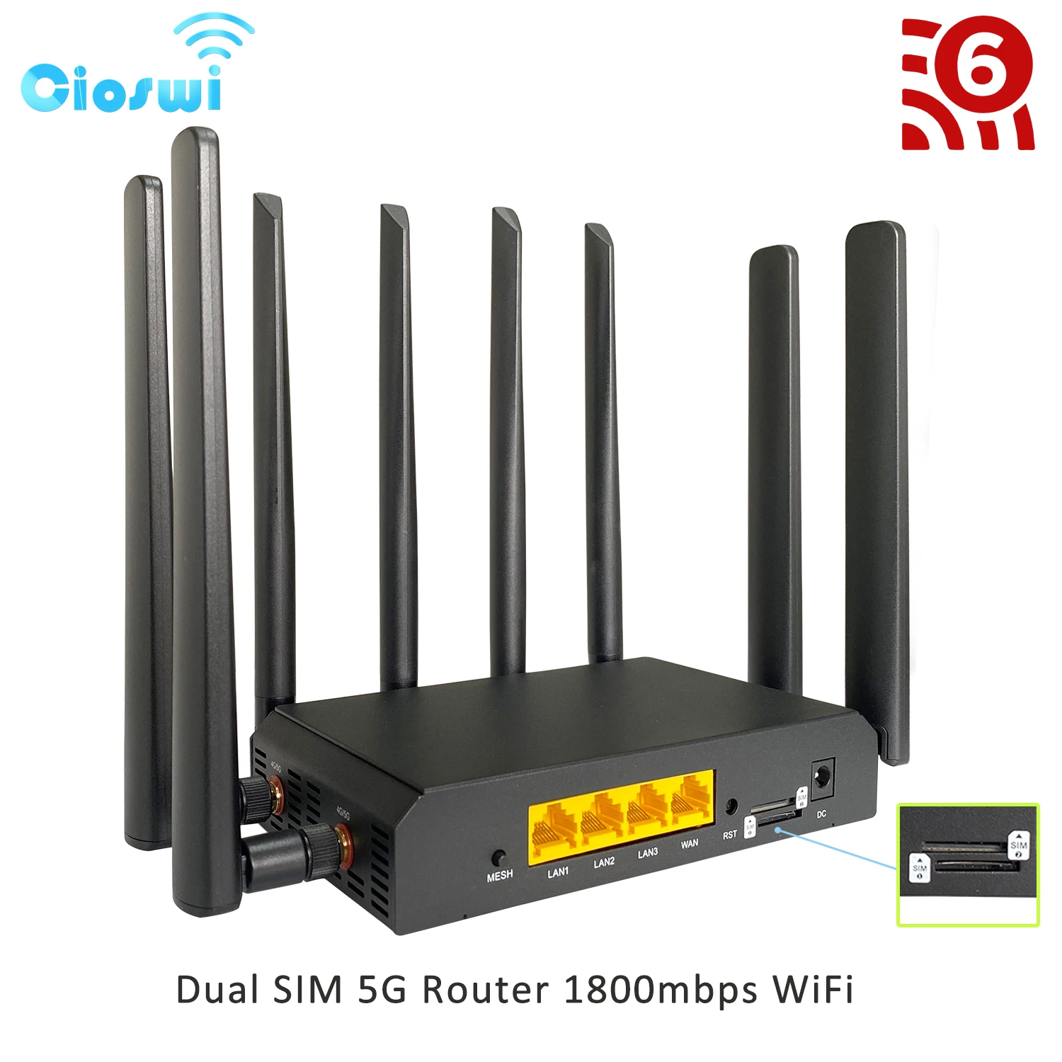 Cioswi-Tarjeta-SIM-Dual-5G-Router-de-1800Mbps-Wifi6-Mesh-3-Gigabit-LAN ...