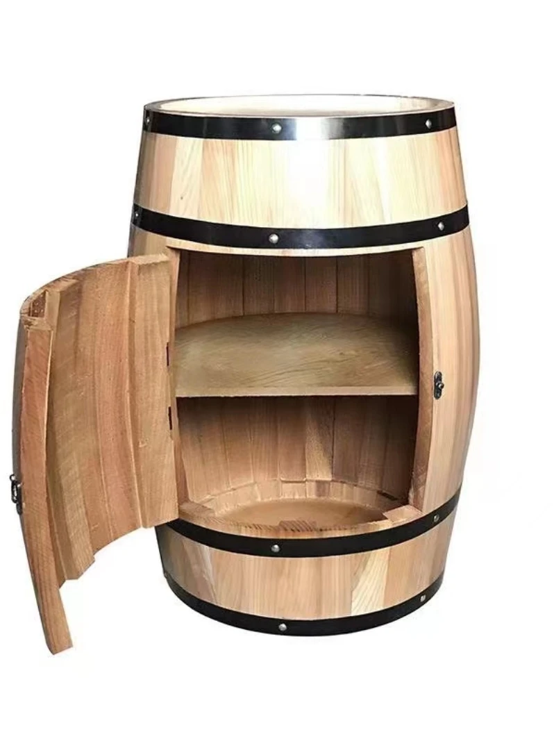 Wine-cabinet-solid-wood-oak-barrel-wine-rack-Zhuang-cellar-decoration ...