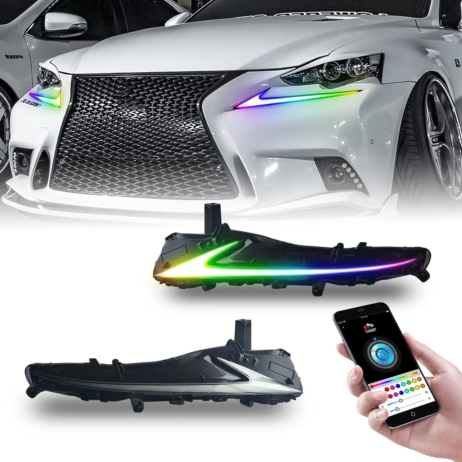 RGB-LED-Daytime-Running-Light-for-Lexus-IS200t-250-350-300-2013-2014 ...