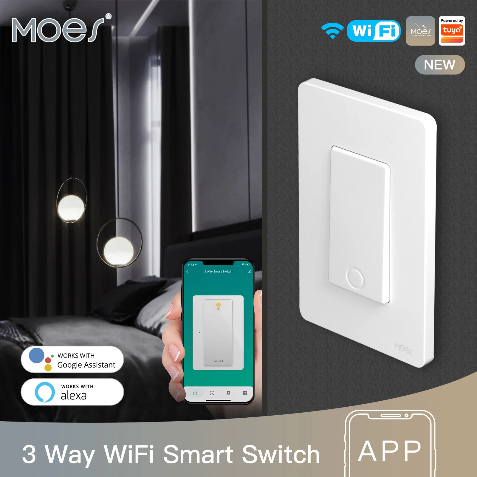 Moes Wifi Star Ring Series Switch Tuya Smart Wifi 3 Way/single Pole ...