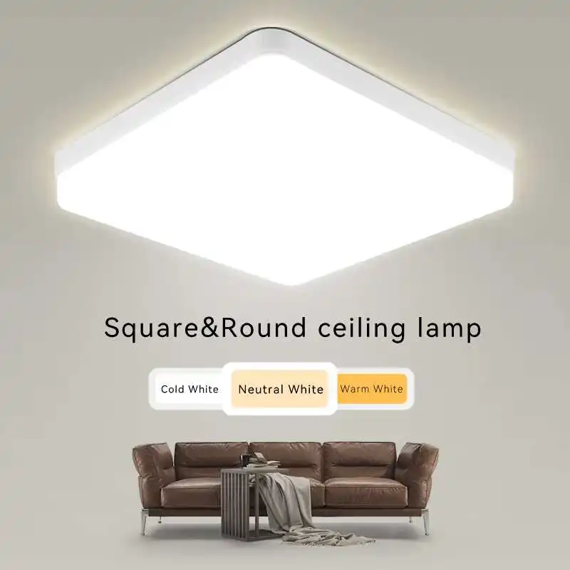LED-Panel-Light-Indoor-Home-Ceiling-Light-Round-Square-Room-Light-220V ...