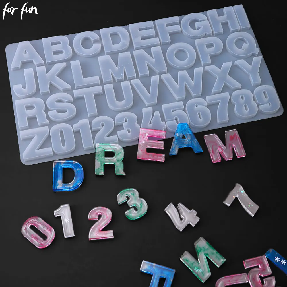 For fun Letter Mold DIY Alphabet & Number Silicone Molds Initial Mold ...