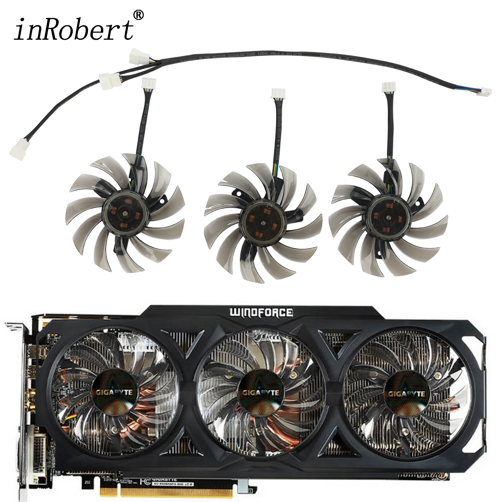 Ventilador gráfico de refrigeración para Gigabyte GeForce GTX, reemplazo de tarjeta gráfica GPU ...