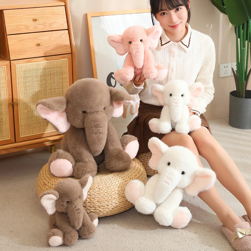 Elephant-Plush-Toys-Kawaii-Toy-Stuffed-Animal-Doll-For-Boys-White ...