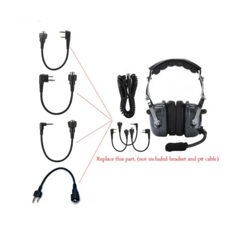 Noise Cancelling Aviation Mic Speaker PTT Microphone Headset ...