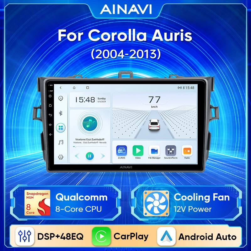 Ainavi-Android-13-Multimedia-Player-For-Toyota-Corolla-E140-150-Auris-2004-2013-Car-Radio ...