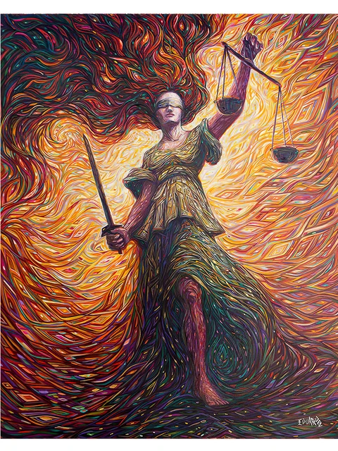 Póster abstracto de diosa de la justicia, pintura en lienzo, cuadro de ...