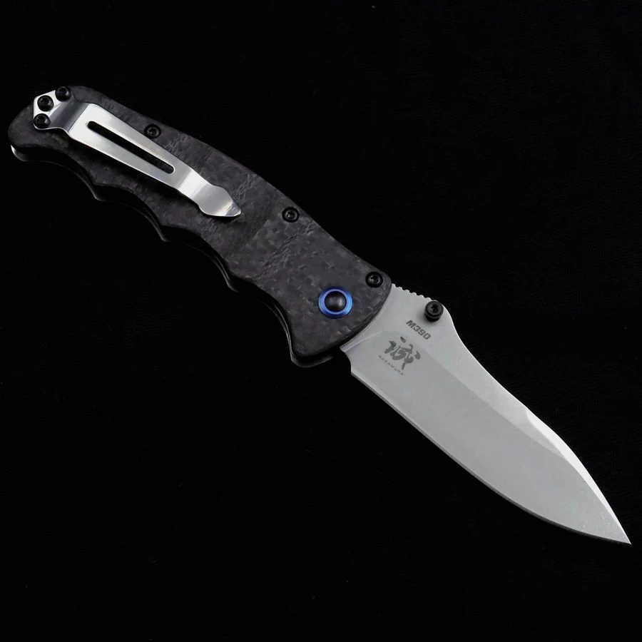M390 Blade BM 484S Tactical Folding Knife Carbon Fiber Handle Stone ...