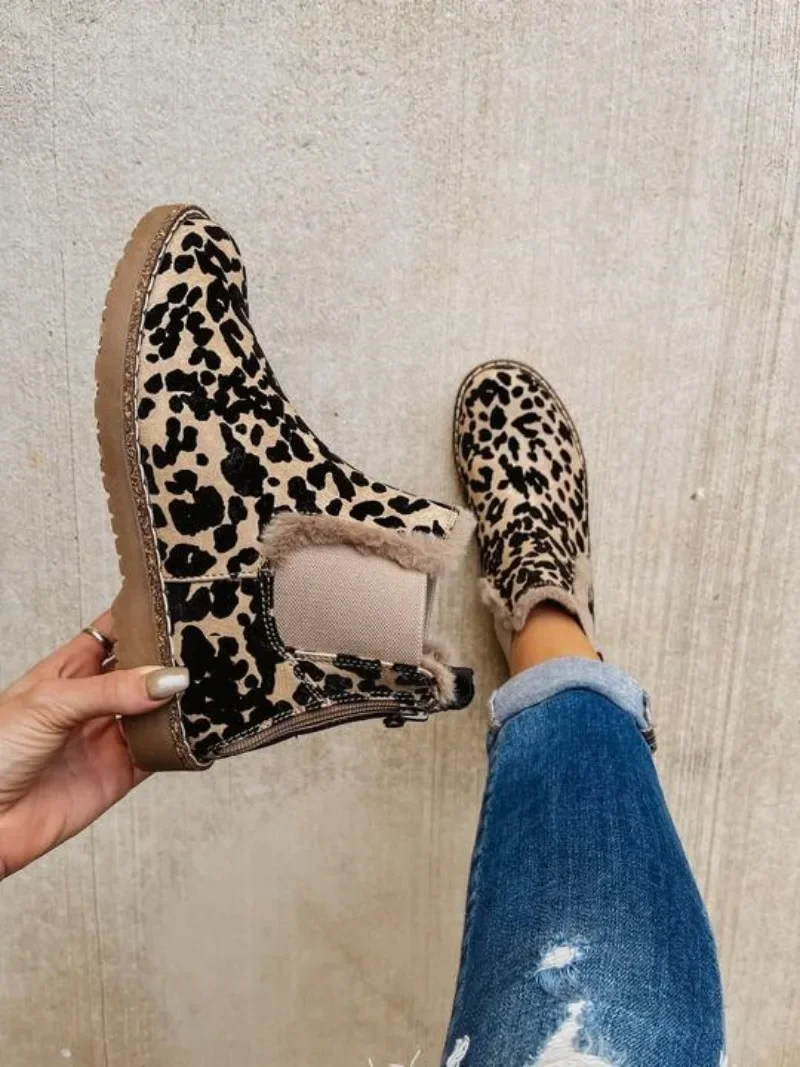Maogu-Botas-informales-con-estampado-de-leopardo-para-mujer-Botines ...