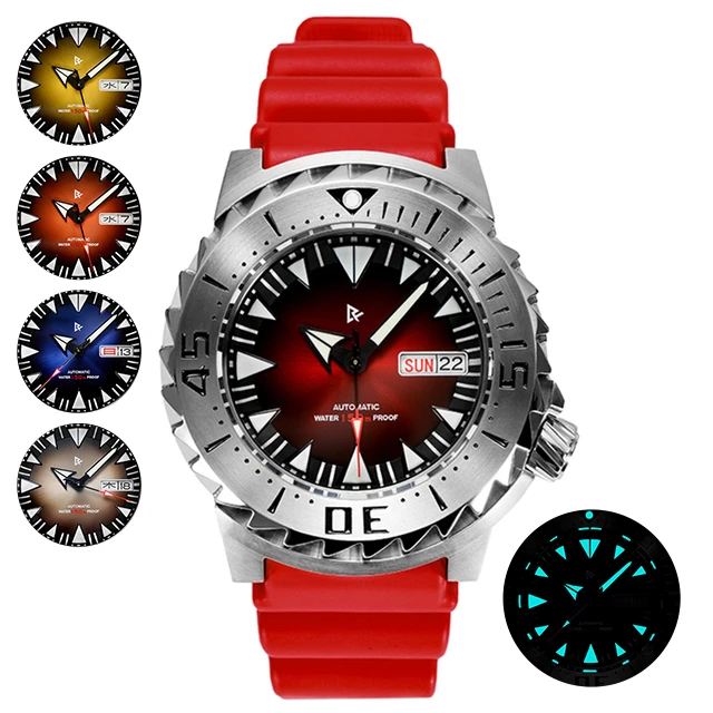 RDUNAE/RETANGULA 43mm Fashion & Casual Diver R5 Monster 316L Stainless ...