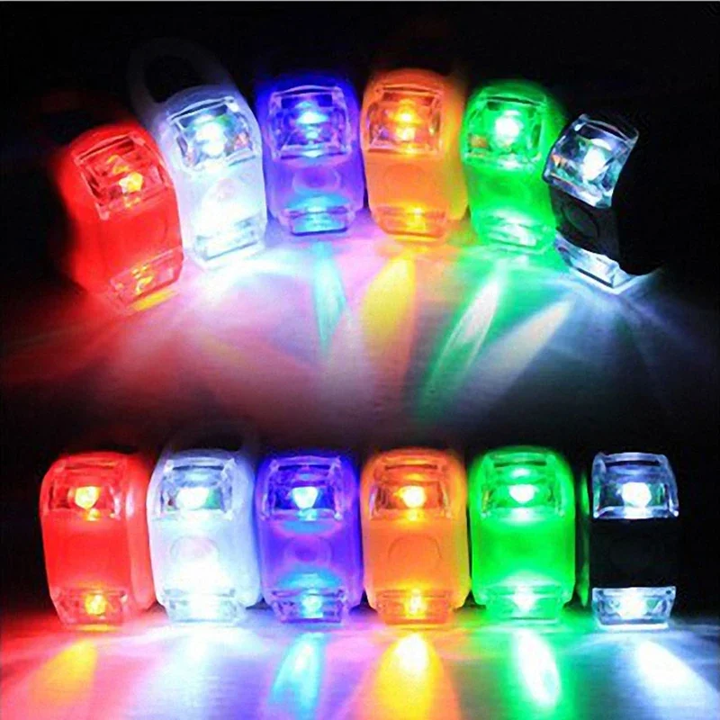 Bike-Led-Flash-Lights-Silicone-Head-Front-Rear-Wheel-Waterproof-Safety ...