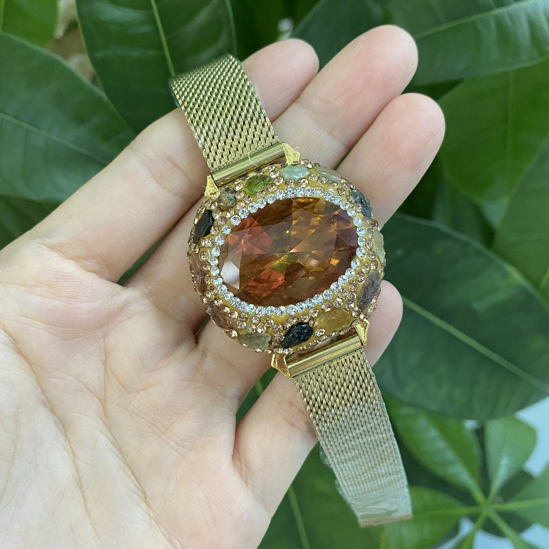 Color-changing Sudan Stone Nartual Tourmaline Stainless Steel Belt ...