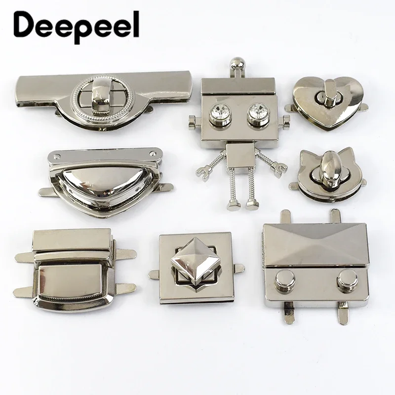 2Pcs-Deepeel-Metal-Silver-Locks-Buckle-Bag-Twist-Turn-Lock-Clasps ...