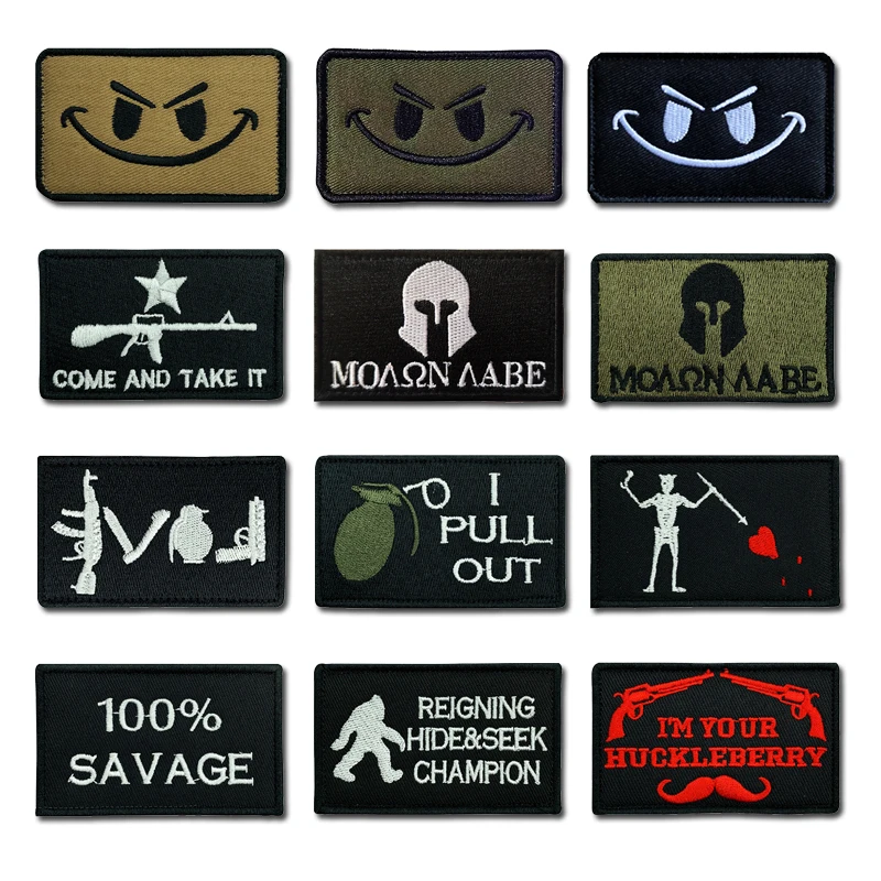 Smiley-StylesFace-Patch-Badges-Round-Smiley-Patch-3D-Hook-Loop-Stickers ...