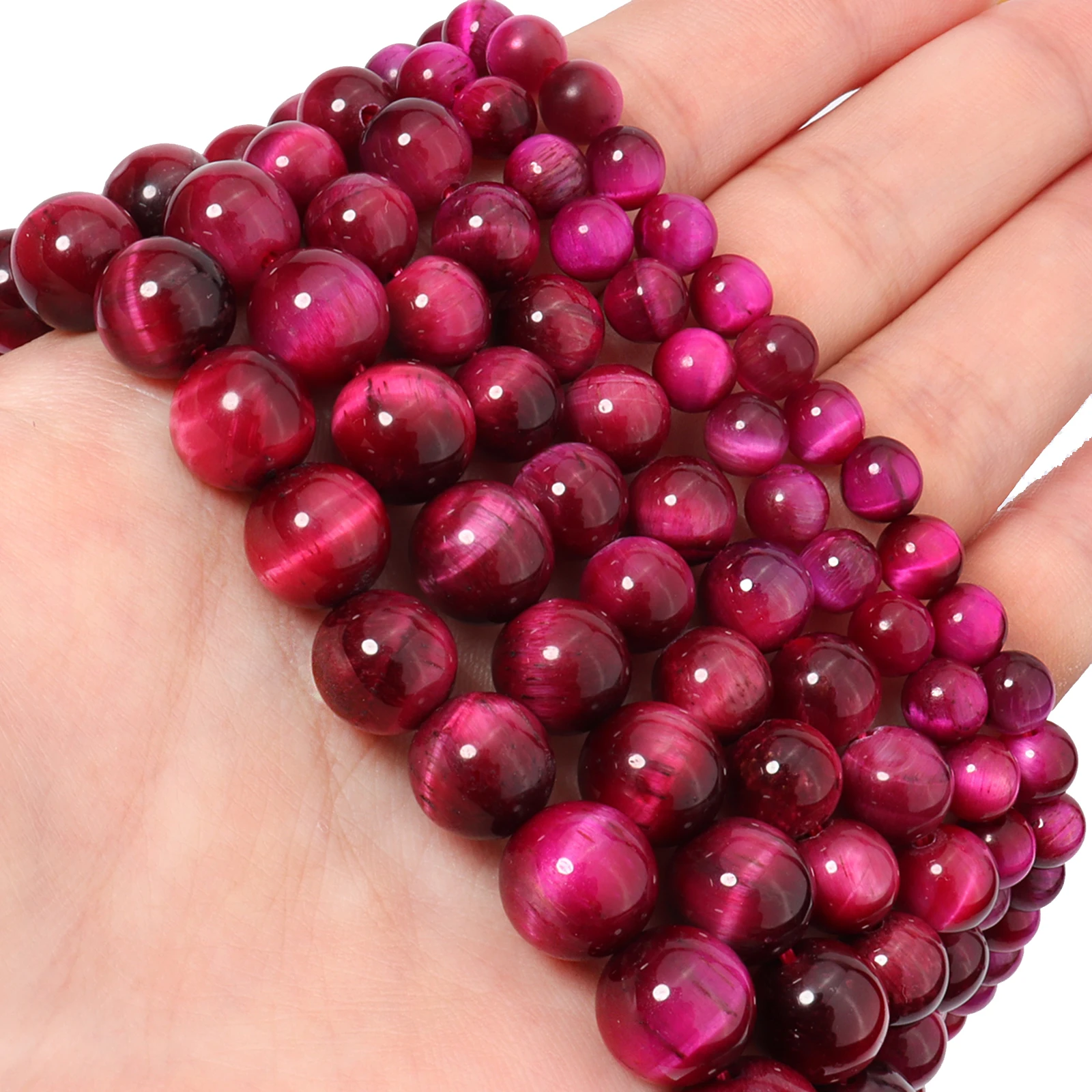 Piedra-Natural-rosa-roja-Ojo-de-Tigre-cuentas-redondas-de-piedras ...