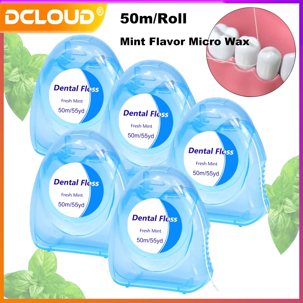 Dental-Micro-Wax-Peppermint-flavor-Flosser-Interdental-Brush-Built-In ...