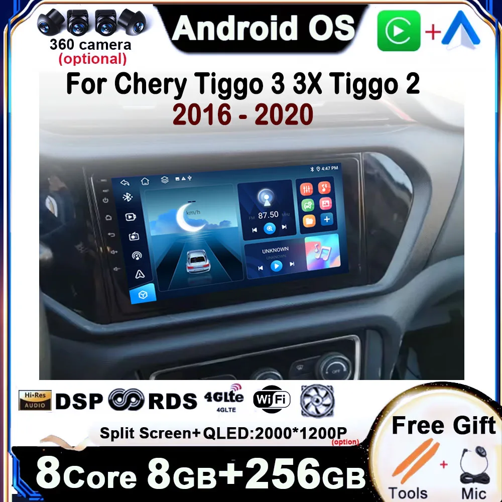 9 inch For Chery Tiggo 3 3X Tiggo 2 2016 2017 - 2020 Car Radio QLED ...