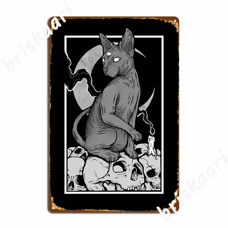 Occult-Cat-Metal-Sign-Mural-Painting-Bar-Cave-Vintage-Club-Home-Tin ...