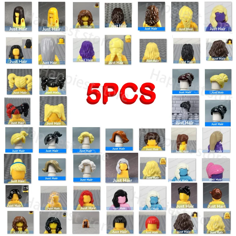 MOC-Figures-Hair-Hairstyles-body-Parts-Building-Blocks-pieces-Human ...