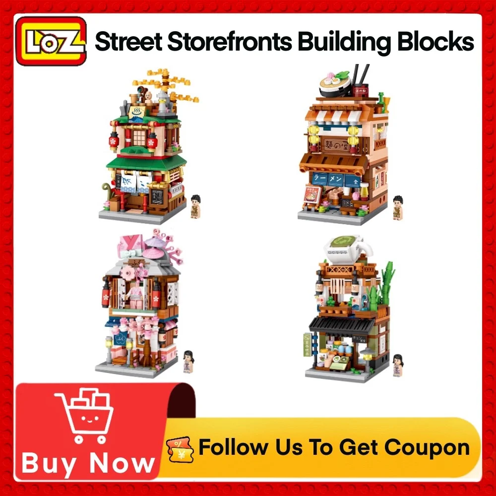 LOZ Mini Blocks Toy Japanese Street Shop Model Assembly Building Blocks Decoration Present for ...