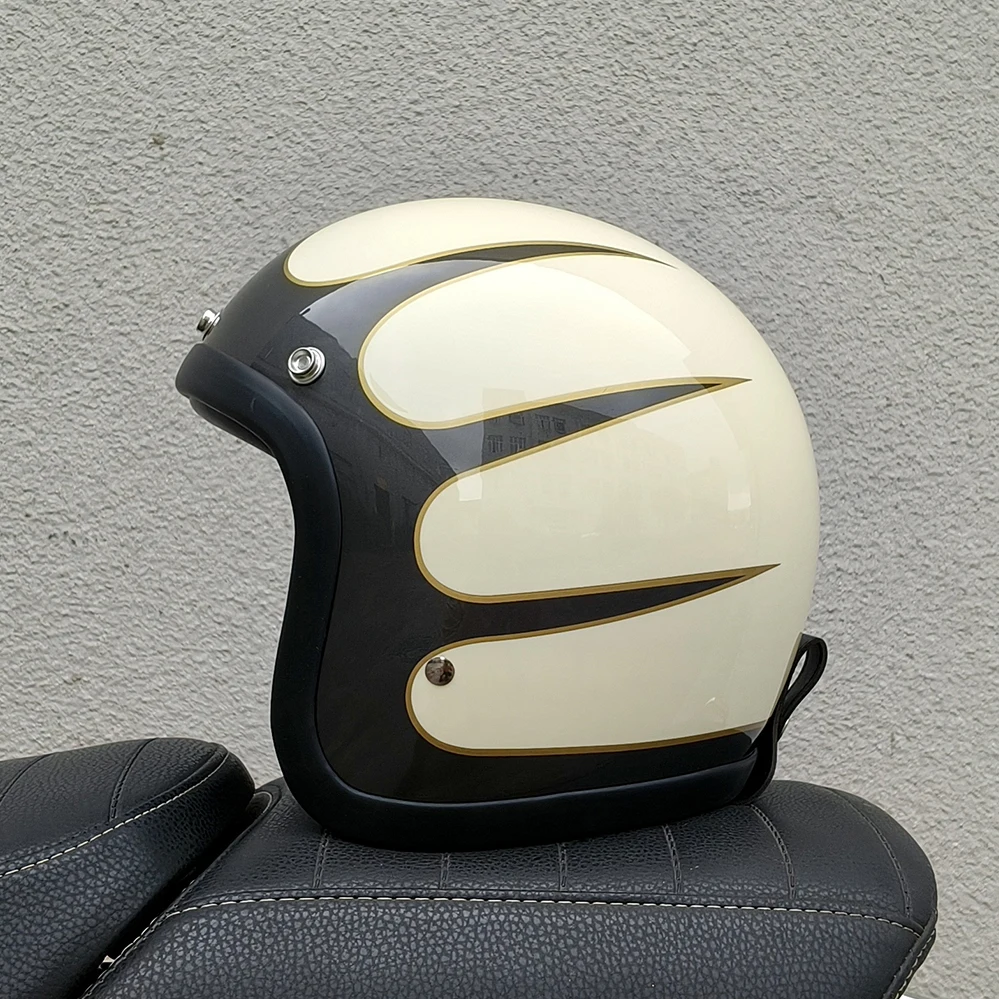 Vintage TT&COCASCOS 3/4 Open Helmet Jet Cafe Racer Vintage 500TX ...
