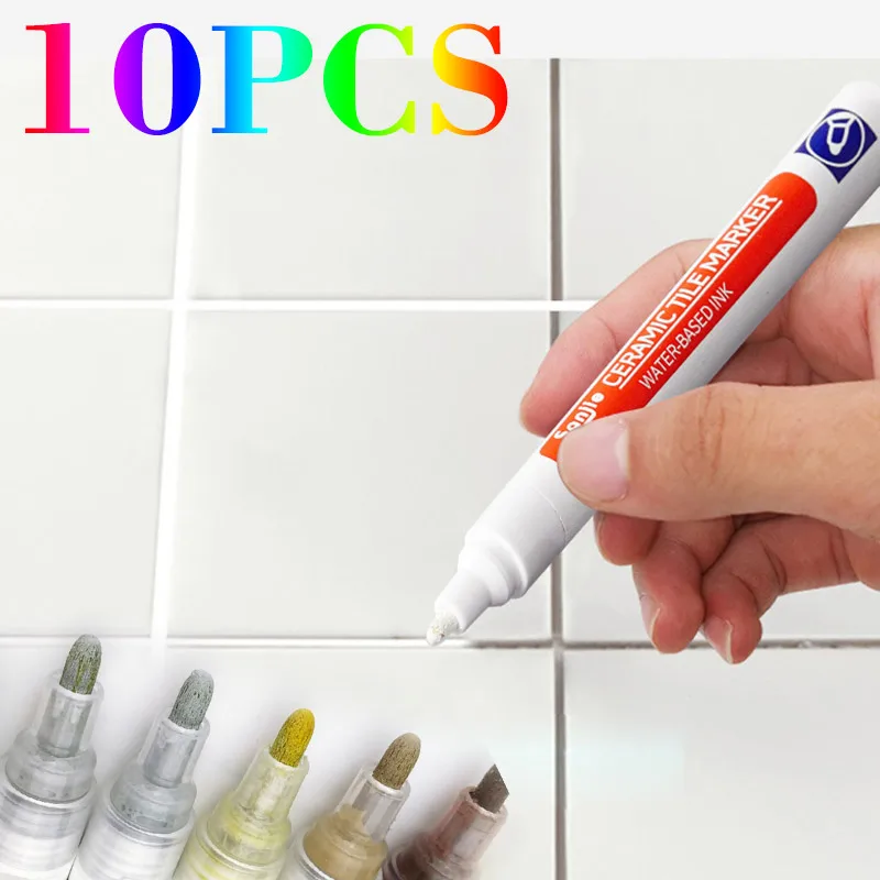 10Pcs Anti Mildew Color Marker Repair Pen Kitchen Toilet Wall Tile ...