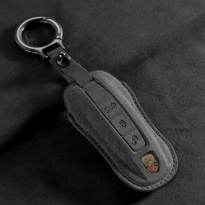 Suede Car Key Case Cover Shell for Porsche 958 Macan 911 Panamera 996 ...