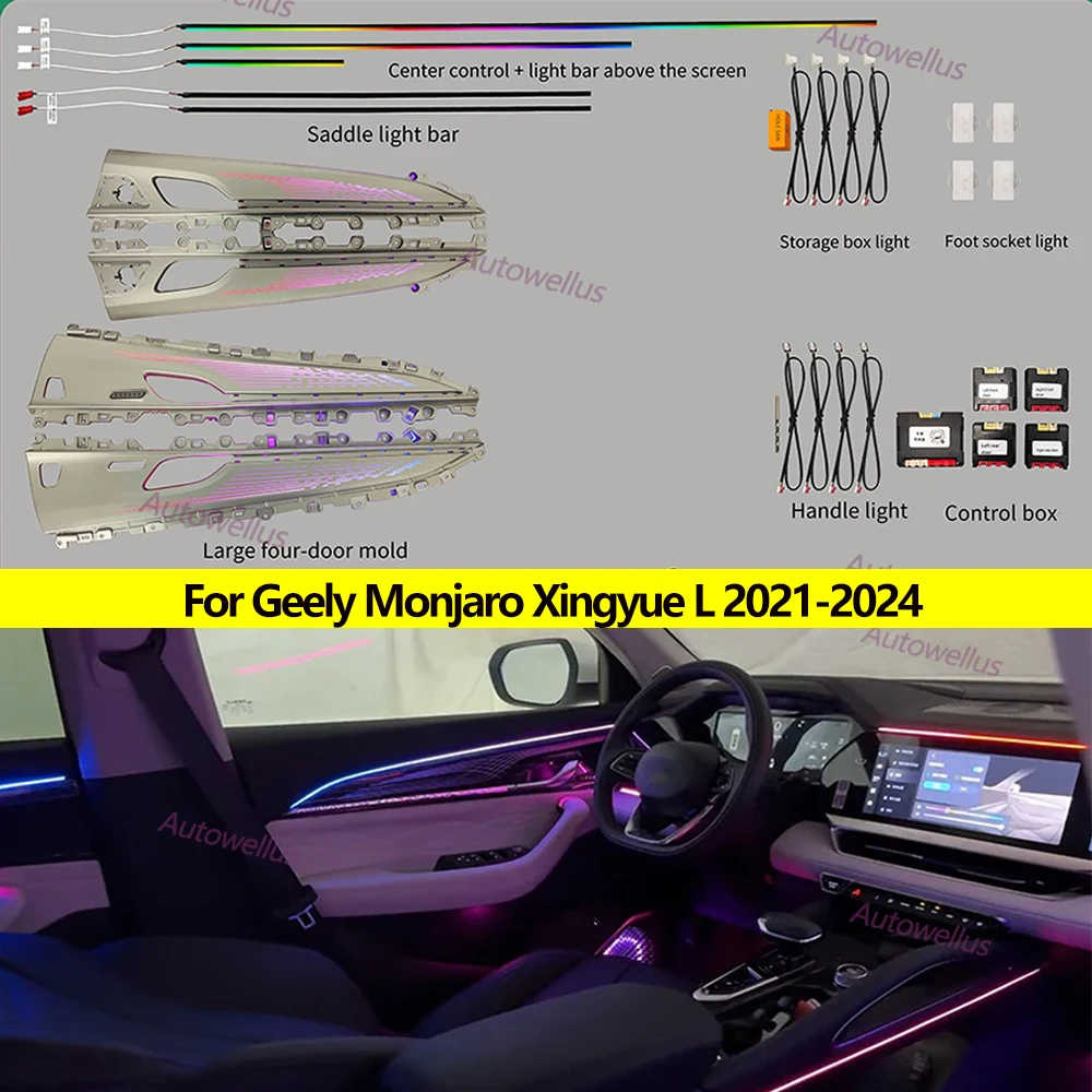 LED Ambient Light For Geely Monjaro Xingyue L 2021-2024 Atmosphere Lamp ...