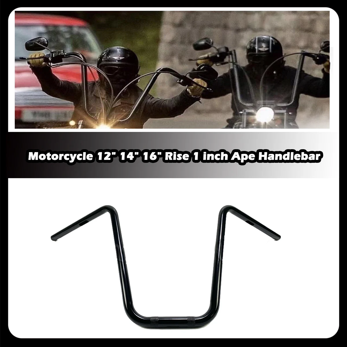 ZDQ-Motorcycle-12-14-16-Rise-1-inch-Ape-Handlebar-For-Harley-Softtail ...