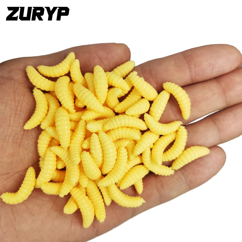 ZURYP-Fishing-Lure-Lifelike-Worm-Maggot-Grub-Soft-Bait-Silicone ...