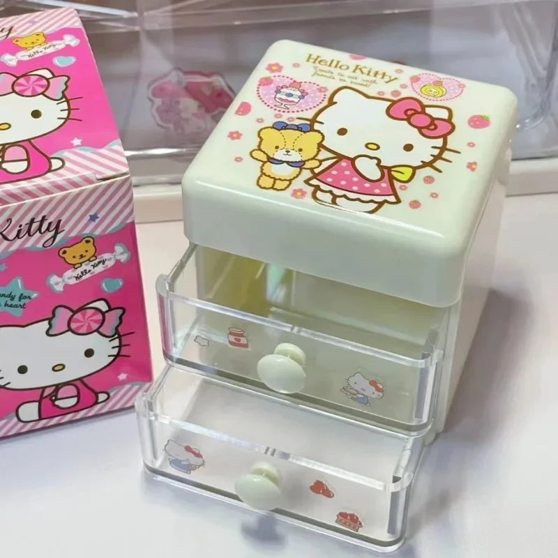 Hello Kitty cartoon cute drawer mini storage box Kawaii Yugui dog ...