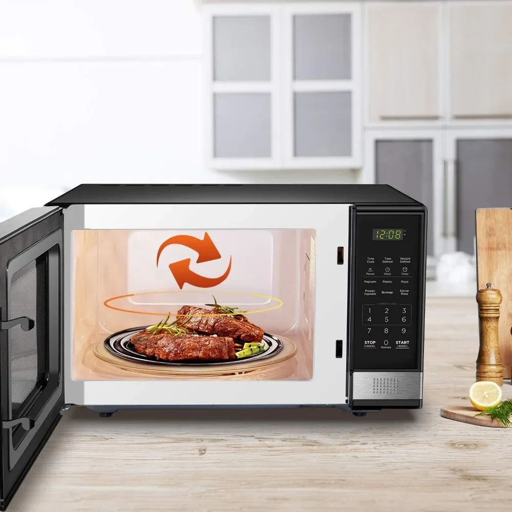 EM031MB11 Digital Microwave Oven with Turntable Push-Button Door, Child ...