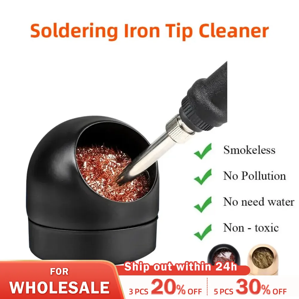 Soldering-Iron-Tips-Cleaner-Wire-Brush-with-Stand-Holder-Set-Repair ...