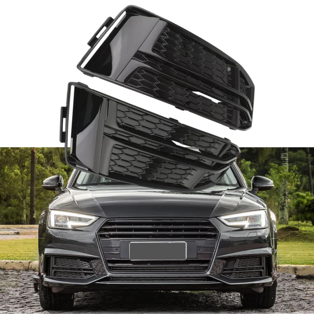 Car-Left-Right-Front-Bumper-Fog-Lights-Grille-Cover-For-AUDI-A4-B9-S ...