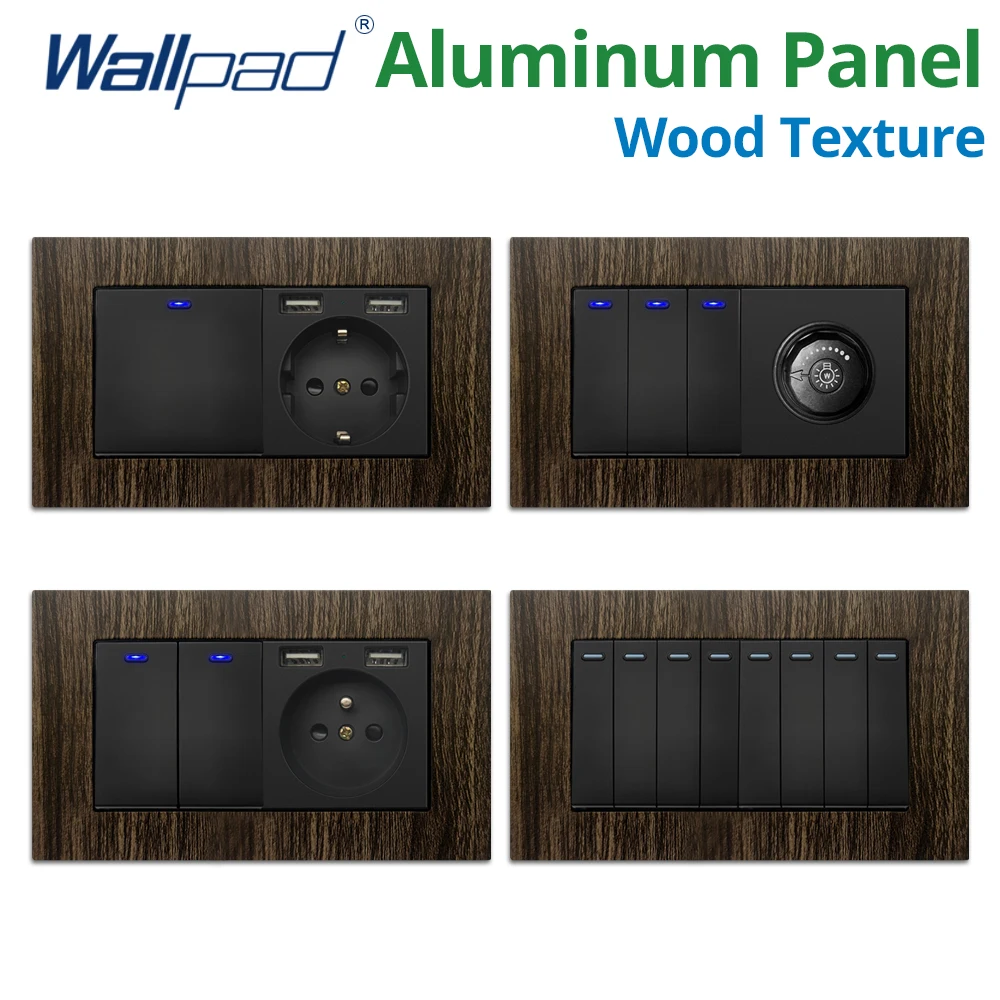 Wallpad-Aluminum-Panel-Wood-Texture-1-2-3-Gang-2-Way-Reset-Wall-Light ...