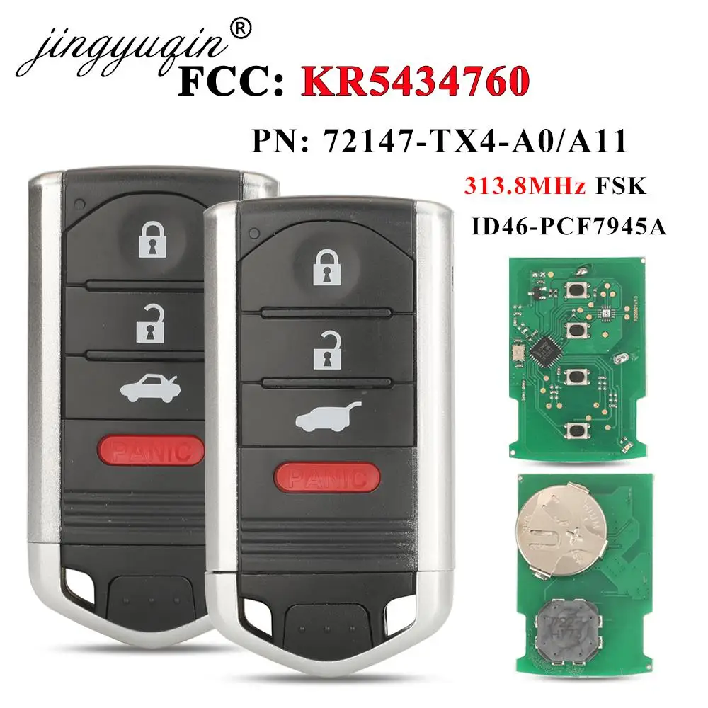 jingyuqin-KR5434760-Smart-Remote-Car-Key-Fob-For-Acura-ILX-RDX-2013 ...