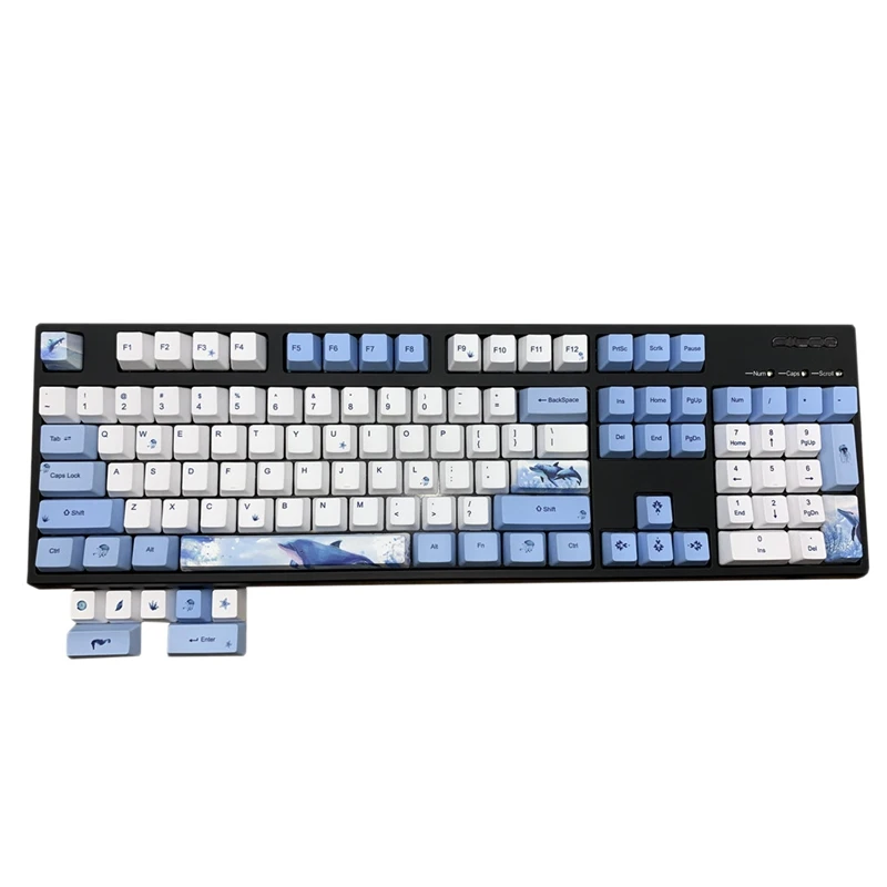 Blue-Whale-Keycaps-PBT-Sublimation-Keycaps-104-Key-Mechanical-Keyboard ...
