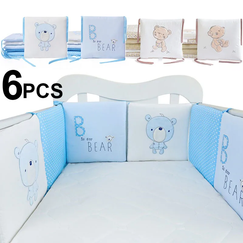 6Pcs-Baby-Bed-Bumper-Nursery-Bedding-Cushions-Set-Baby-Cot-Bed-Soft ...