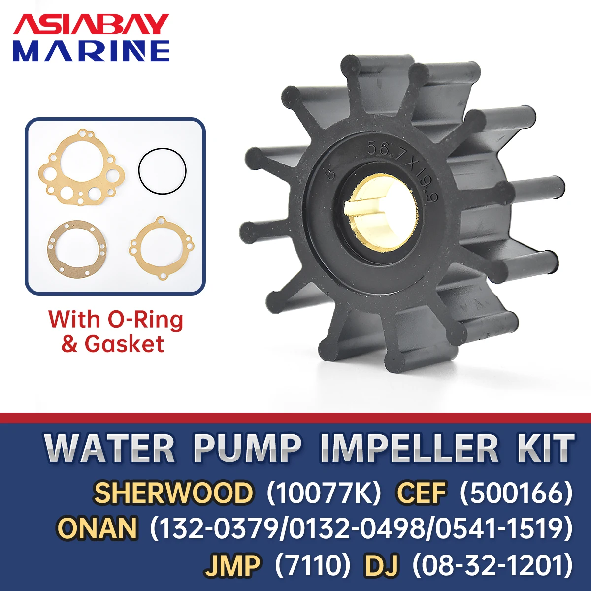 Inboard-Flexible-Water-Pump-Impeller-Kit-For-SHERWOOD-10077K-CEF-500166 ...