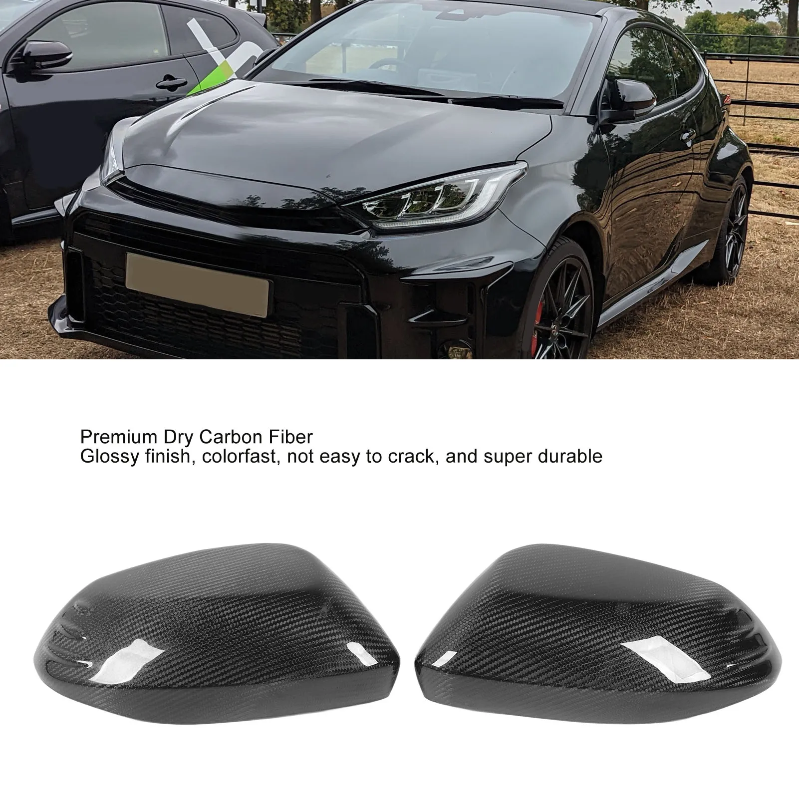 2PCS-Side-Rearview-Mirror-Cover-Real-Carbon-Fiber-Left-Right-Glossy ...