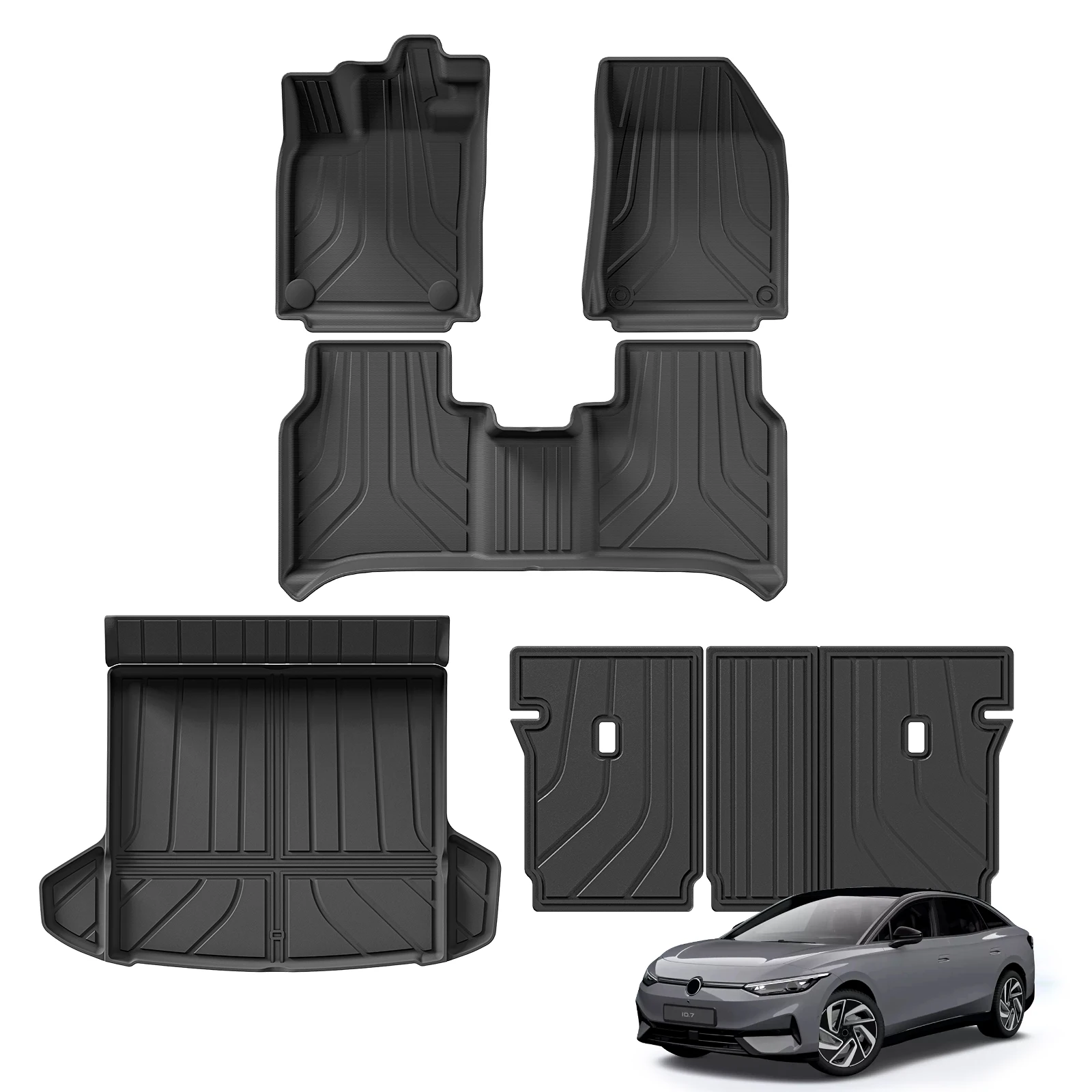 for-VW-ID-7-ID7-TPE-3D-Car-Floor-Mats-Cargo-Liner-Trunk-Backrest-Pad ...