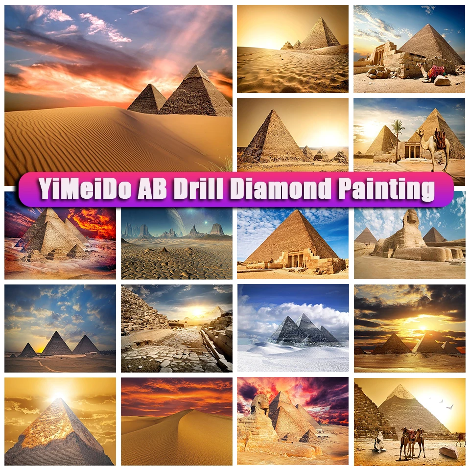 YiMeido-AB-Diamond-Painting-Desert-Pyramid-Art-Rhinestone-Picture ...