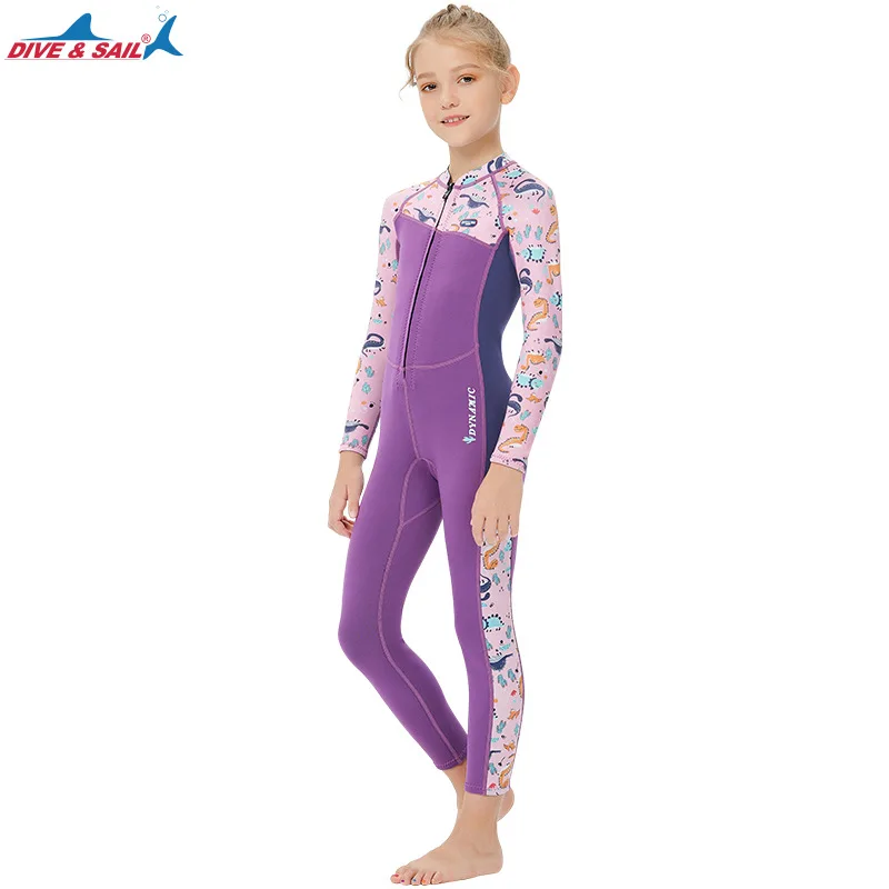 Children-s-warm-wetsuit-2-5mm-one-piece-long-sleeve-thickened-bathing ...