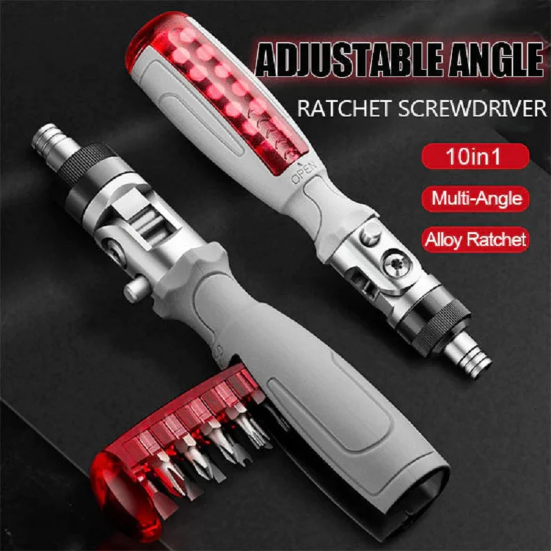 10-In-1-Ratcheting-Multitool-Screwdriver-Set-Rotatable-Multi-Adjustable ...