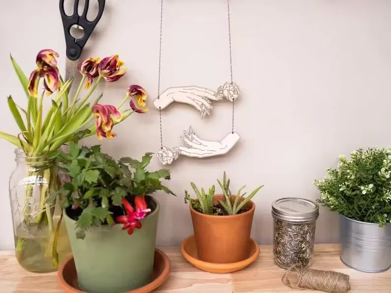 Wooden-wall-hanging-witch-hand-decoration-wooden-wall-home-creative ...