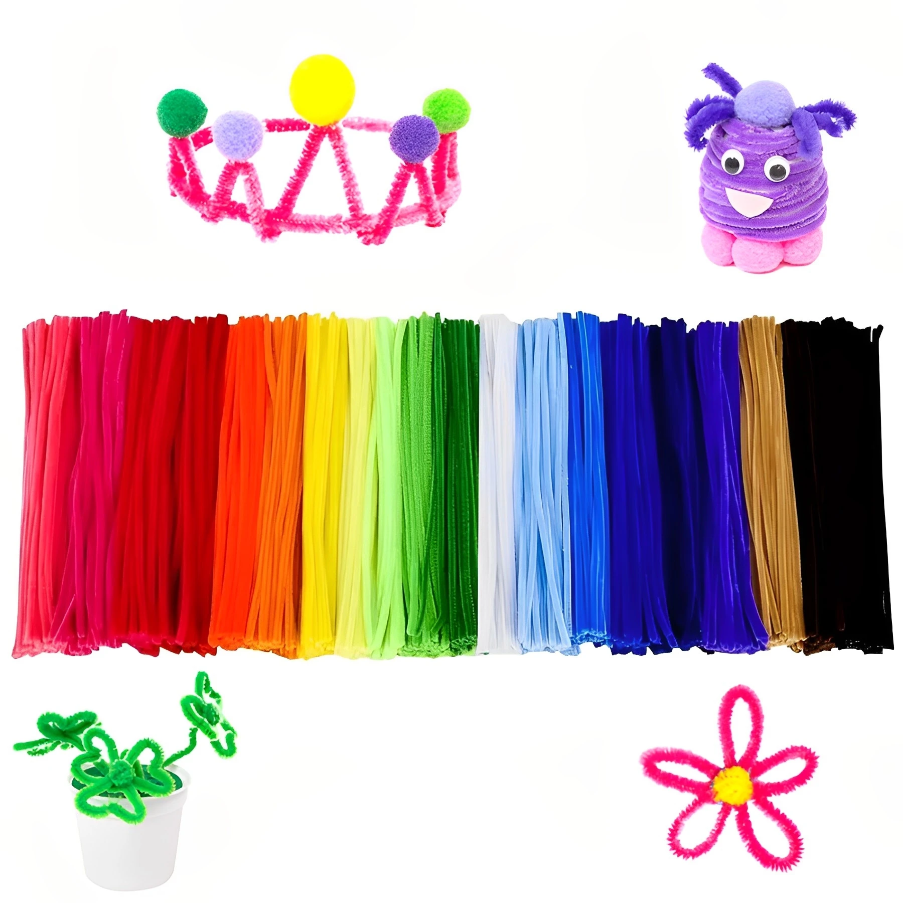 Craft-Pipe-Cleaners-Proffessional-300-Pcs-21-Colors-Pipe-Cleaners-Craft ...