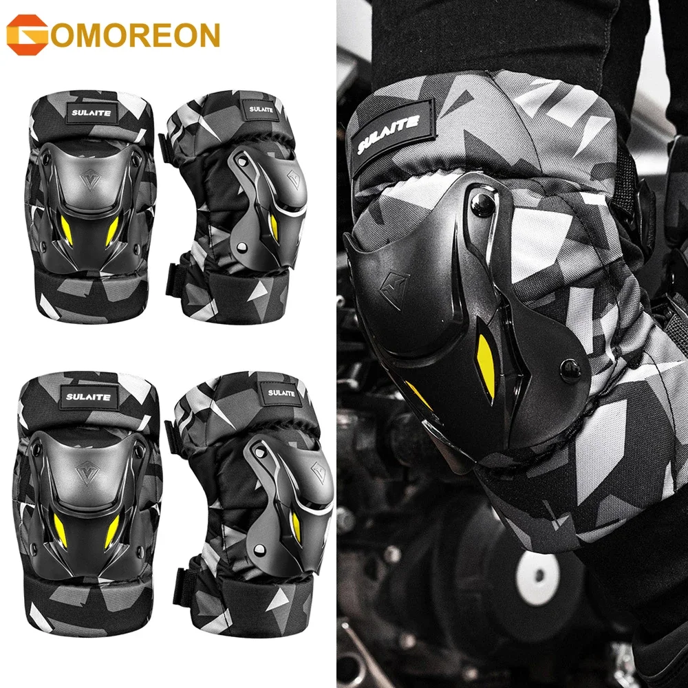 1Pair-Electric-Bike-Motorcycle-Knee-Shin-Guard-Pads-Black-Adjustable ...