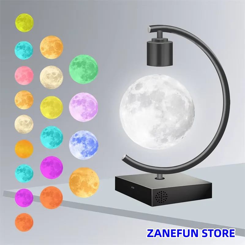 New Levitating Moon Lamp with USB C Fast Charging and Bluetooth Speaker ...