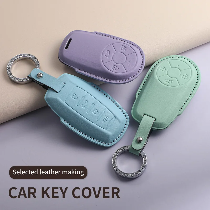 PU Leather Car Remote Key Fob Case Keychain Cover for Great Wall ORA ...