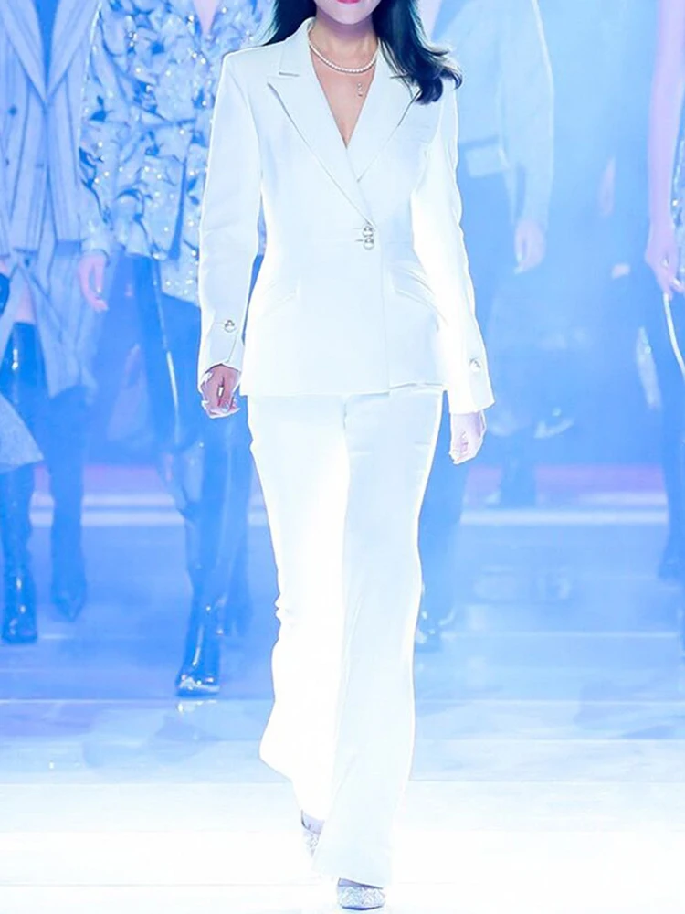 Blazer-e-cal-as-slim-fit-de-bot-o-p-rola-para-mulheres-terno-designer ...